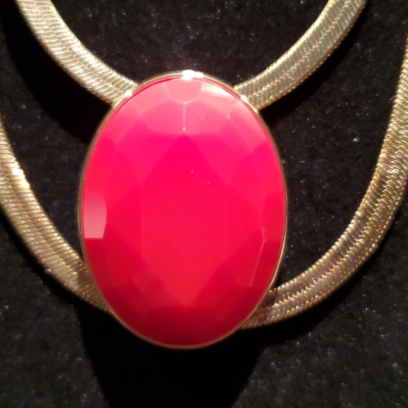 Thalia Sodi | Jewelry | Red Stone Slider On Double Herringbone | Poshmark